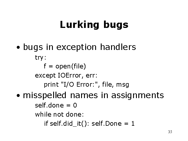 Lurking bugs